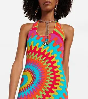 Emilio Pucci Bersaglio Halterneck Maxi Dress