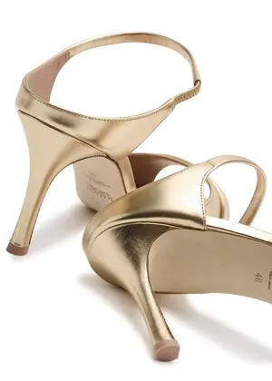 MALONE SOULIERS Una 80 Metallic Leather Sandals