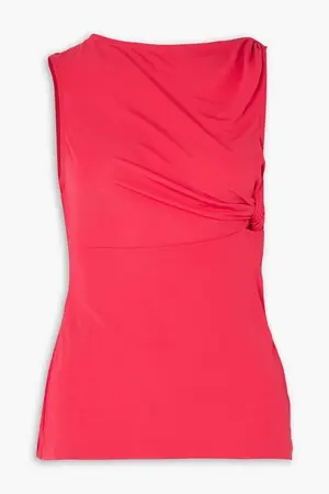 Christopher Esber Gesine Asymmetric Ruched Jersey Top - Papaya