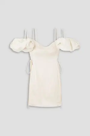Jacquemus Chouchou Convertible Satin Mini Dress - Ivory