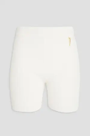Jacquemus Embellished Ribbed-knit Shorts - Ivory