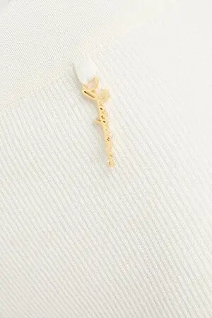 Jacquemus Embellished Ribbed-knit Shorts - Ivory