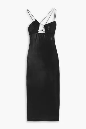 NENSI DOJAKA Cutout Metallic Midi Dress