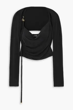Jacquemus Cropped Cupro-blend Stretch-jersey Top
