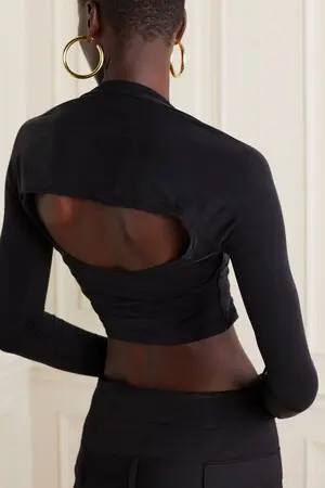 Jacquemus Cropped Cupro-blend Stretch-jersey Top
