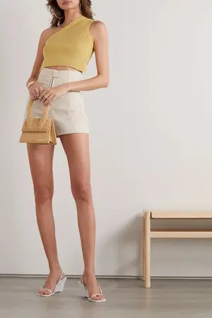 Jacquemus Cutout Linen-blend Shorts - Ecru
