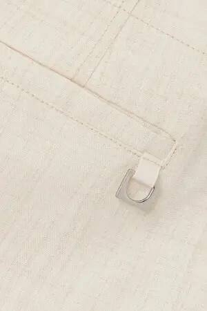 Jacquemus Cutout Linen-blend Shorts - Ecru