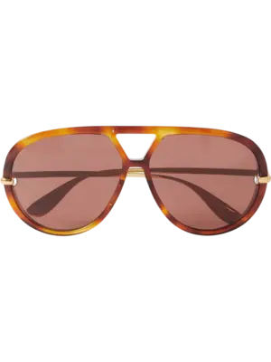Bottega Veneta Drop Oversized Aviator Sunglasses - Tortoiseshell