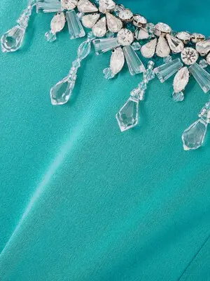 Sabina Bilenko Strapless Cutout Crystal-embellished Satin Gown
