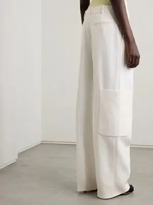 Khaite Caiton Grain De Poudre Wide-leg Trousers - White