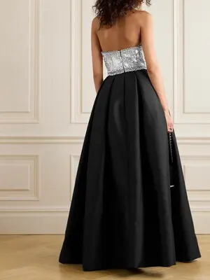 Sabina Bilenko Crystal-embellished Sequined Gown