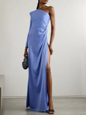 Alex Perry One-shoulder Gathered Gown