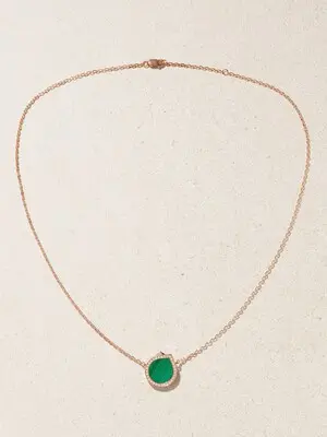 REPOSSI Antifer Rose Gold, Malachite And Diamond Necklace - Green