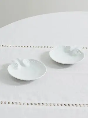 GOHAR WORLD Shell Set Of Two Porcelain Plates - White