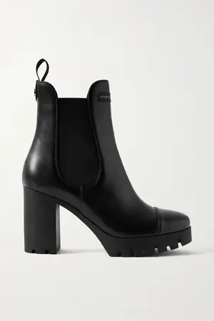 GIUSEPPE ZANOTTI Leather Platform Chelsea Boots