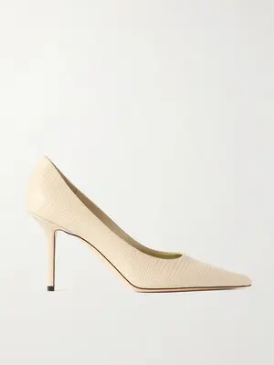 JIMMY CHOO Love 85 Lizard-effect Leather Point-toe Pumps