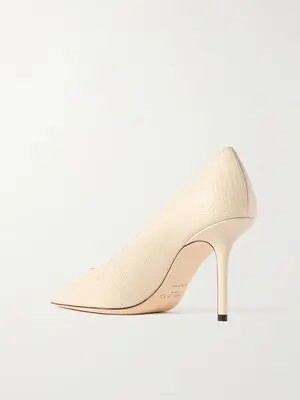 JIMMY CHOO Love 85 Lizard-effect Leather Point-toe Pumps