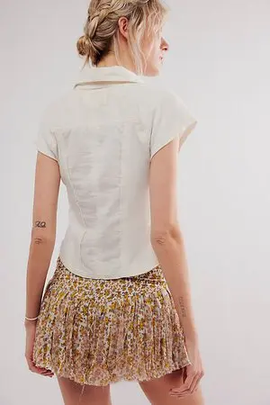 Free People Printed Mini Skort - Ditzy Ivory Combo