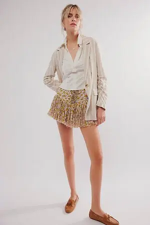 Free People Printed Mini Skort - Ditzy Ivory Combo