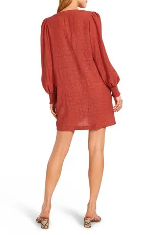 Steve Madden Bb Dakota X Ruston Textured Long Sleeve Shift Minidress