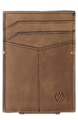 Johnston & Murphy Rhodes Leather Money Clip Card Case - Tan Oiled