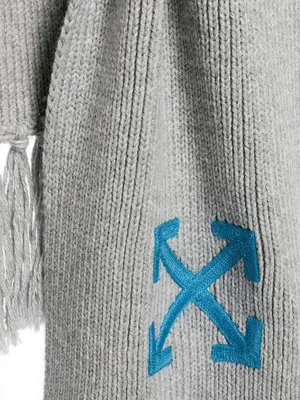Off-White Arrows-embroidered Wool Scarf