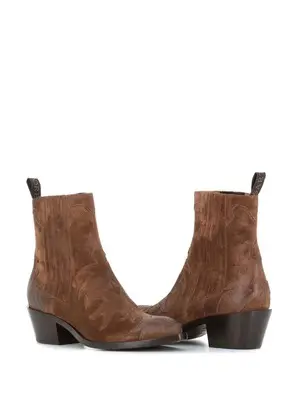 Sartore Suede Cowboy Boots - Brown