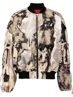 A BETTER MISTAKE Erosion Abstract-print Bomber Jacket - Brown