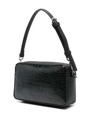 Calvin Klein Embossed Crocodile-effect Logo Plaque Shoulder Bag
