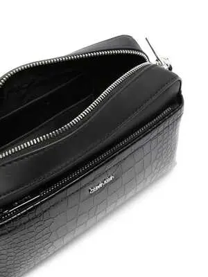 Calvin Klein Embossed Crocodile-effect Logo Plaque Shoulder Bag