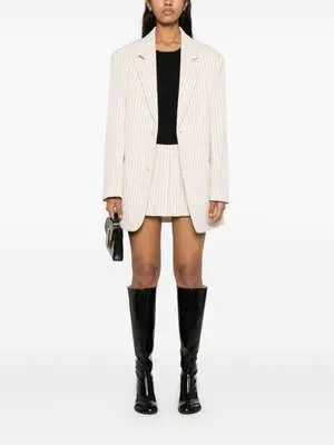THE FRANKIE SHOP Blake Pinstripe Pleated Miniskirt