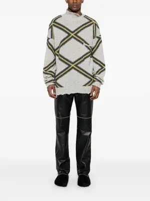 Marni Diamond-check Distressed Jumper