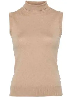 Sportmax Ardenza Roll-neck Vest - Neutrals