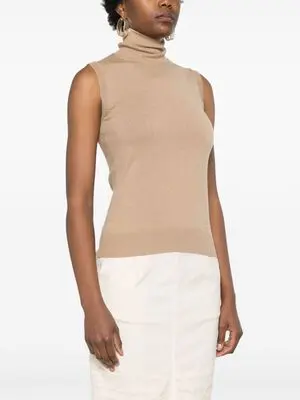 Sportmax Ardenza Roll-neck Vest - Neutrals