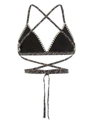 Isabel Marant Étoile Solange Floral-print Bikini Top - Black