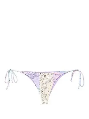 MC2 SAINT BARTH MC2 Saint Barth Marielle Paisley-Print Bikini Bottom Purple