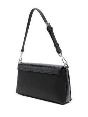 Calvin Klein Embossed Crocodile-effect Logo Plaque Shoulder Bag