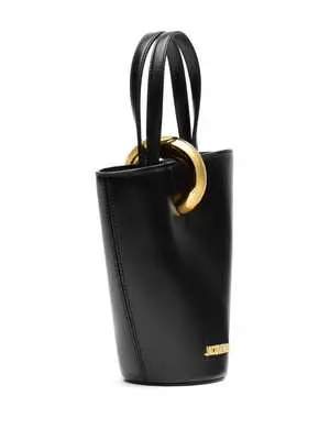 Jacquemus Le Petit Bambola Leather Tote - Black