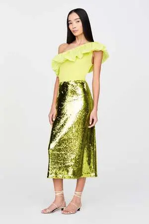 MARIE OLIVER Wray Pencil Skirt - Citrus