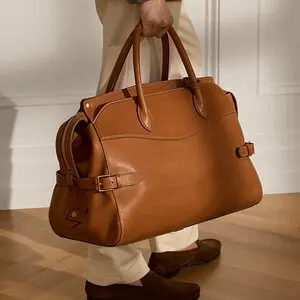 Ralph Lauren Bedford Calfskin Weekender Bag - Gold
