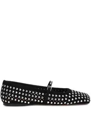 Amina Muaddi Studded Flats For Women