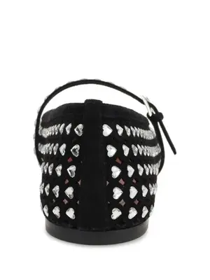 Amina Muaddi Anne Embellished Ballerina Shoes - Black