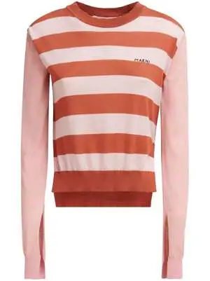 Marni Striped Cotton Jumper - Pink
