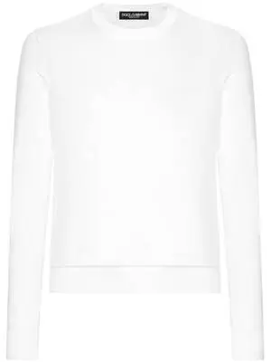 Dolce & Gabbana Logo-embroidered Silk Jumper - White
