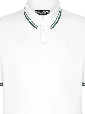 Dolce & Gabbana Striped-border Silk Polo Shirt