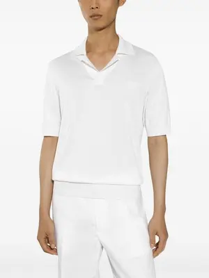 Dolce & Gabbana Logo-embroidered Silk Polo Shirt
