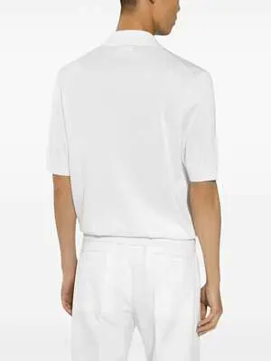 Dolce & Gabbana Logo-embroidered Silk Polo Shirt