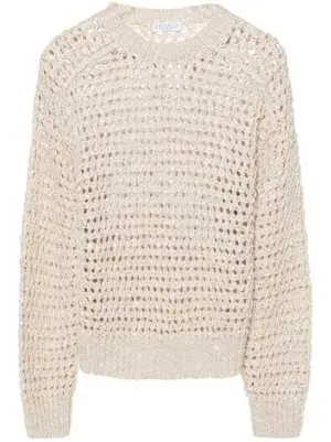 Brunello Cucinelli Sequined Open-knit Jumper