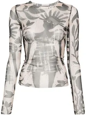 BOTTER Graphic-print Mesh T-shirt