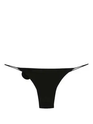 LA REVECHE Ashar Floral-appliqué Bikini Bottom - Black